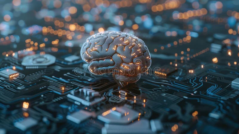 Conceptual Image of AI Enhancing Cognitive Functions Stock Illustration - Illustration of ...