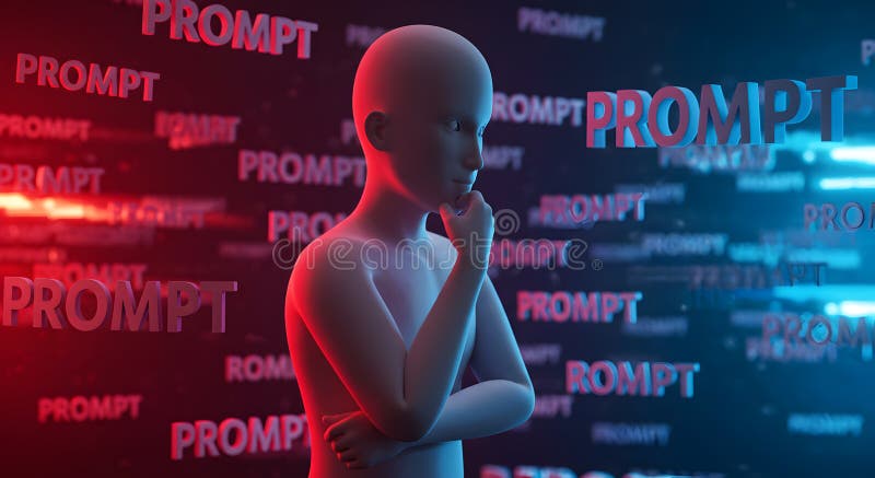 Ai Prompt Engineering Concept with Thinking Mannequin for Creative ...