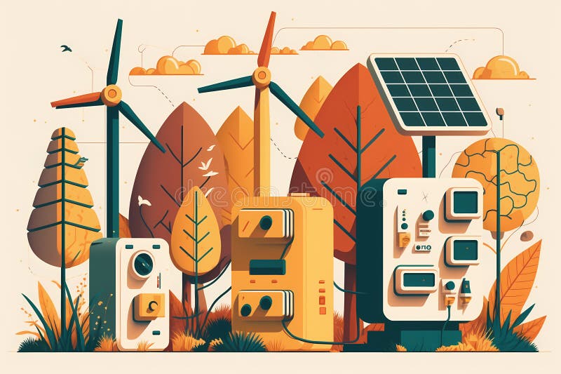 Conceptual Image of Alternative Energy Sources Created with Generative ...