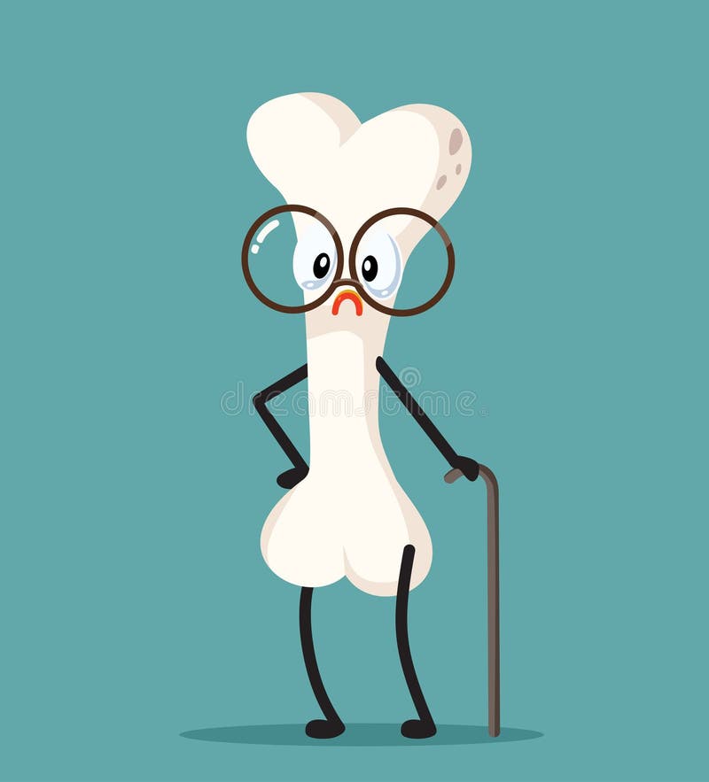 Old Bone Suffering from Degenerative Disease Vector Character ...