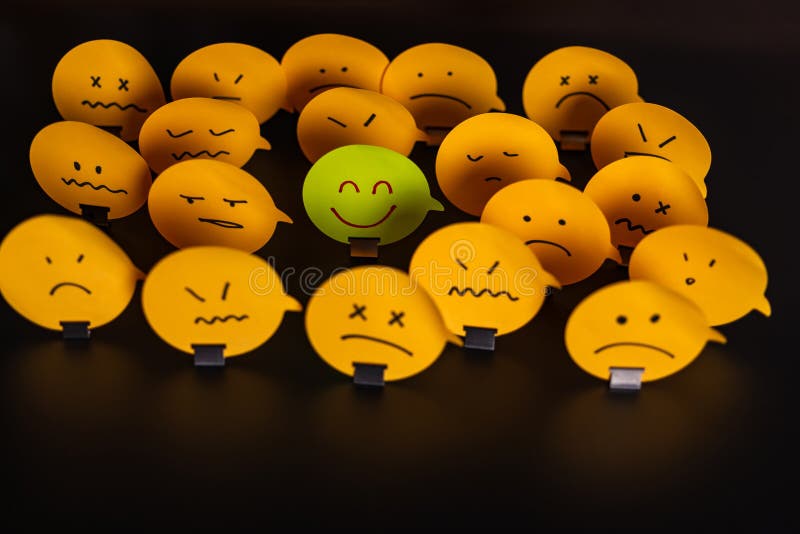 Conceptual Image for a Be Different or Be Happy Concept Using Sticky ...