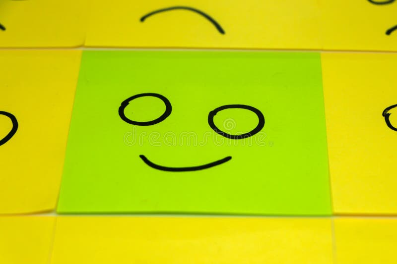 Conceptual Image for a Be Different or Be Happy Concept Using Sticky ...