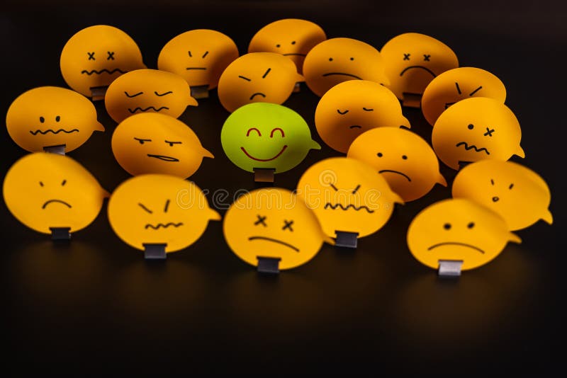 Conceptual Image for a Be Different or Be Happy Concept Using Sticky ... Conceptual Image for a Be Different or Be Happy Concept Using Sticky ...