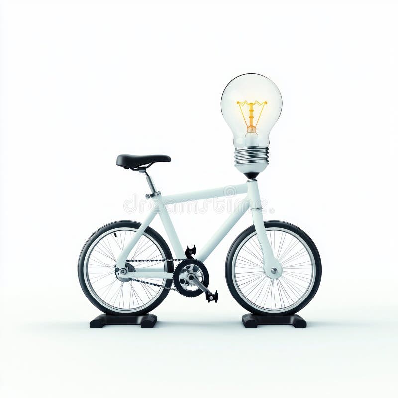 Bright Idea Bicycle stock photo. Image of invention - 367252998