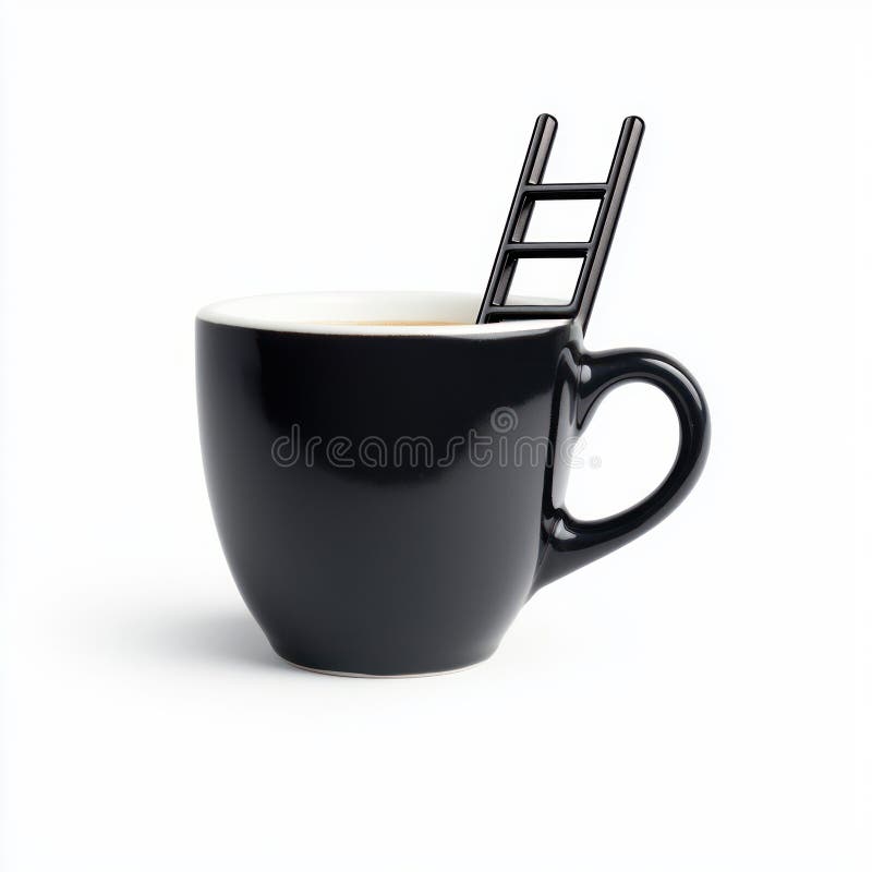 Ladder in Coffee Mug stock photo. Image of small, drink - 367243992