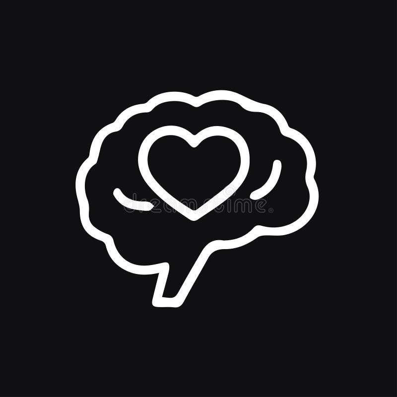 Brain with Heart Icon Symbolic of Emotional Intelligence Concept Stock ...