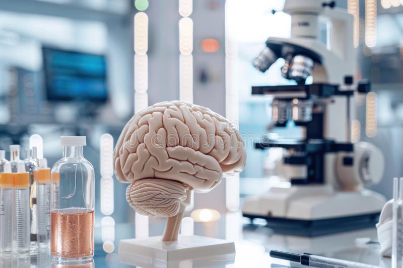 Conceptual Image of Brain Research with Futuristic Graphics and Neural Patterns. Stock Photo ...