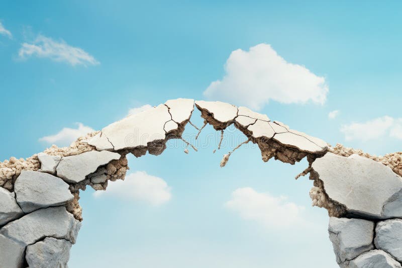 Conceptual Image of a Breaking Bone Bridge Representing Osteoporosis ...