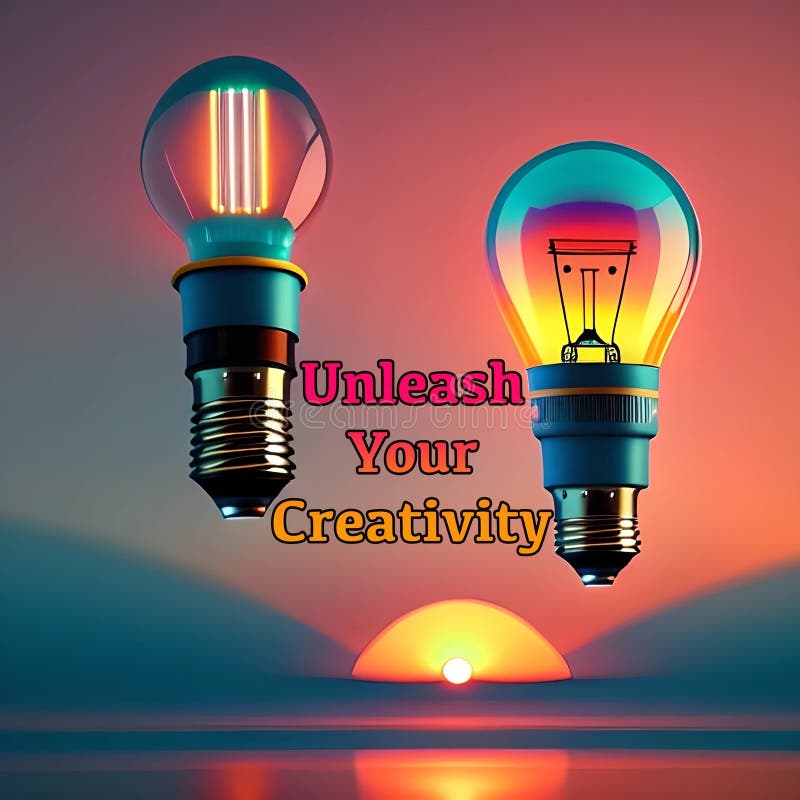 A Conceptual Image, a Bright Idea, with Message Unleash Your Creativity ...