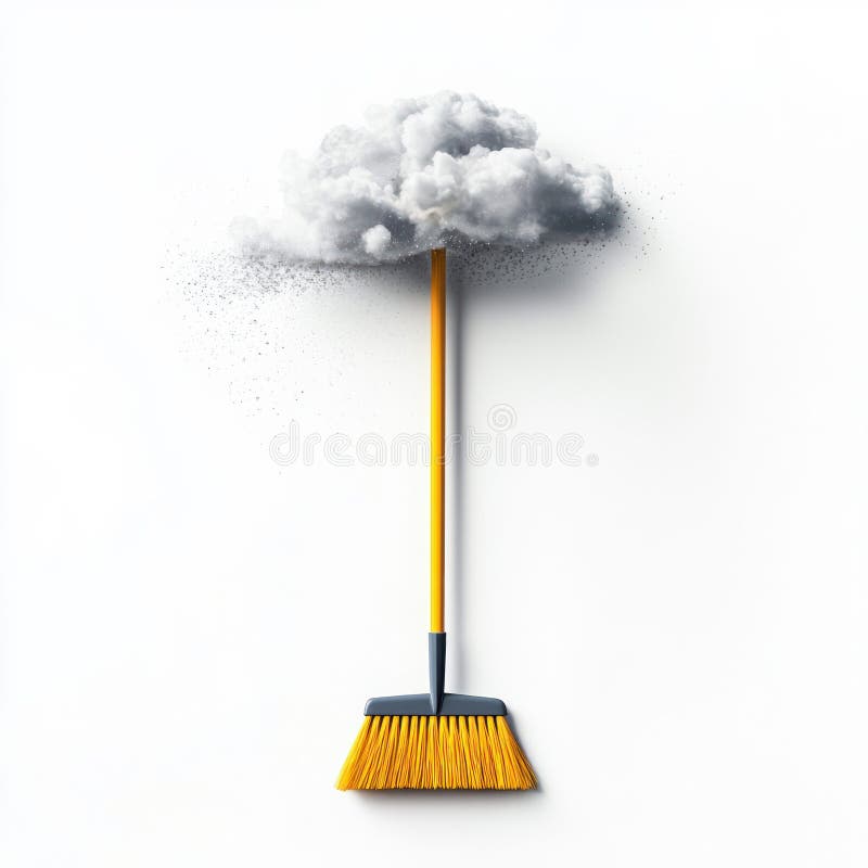 Cloud Cleaning with Broom stock photo. Image of concept - 367242738
