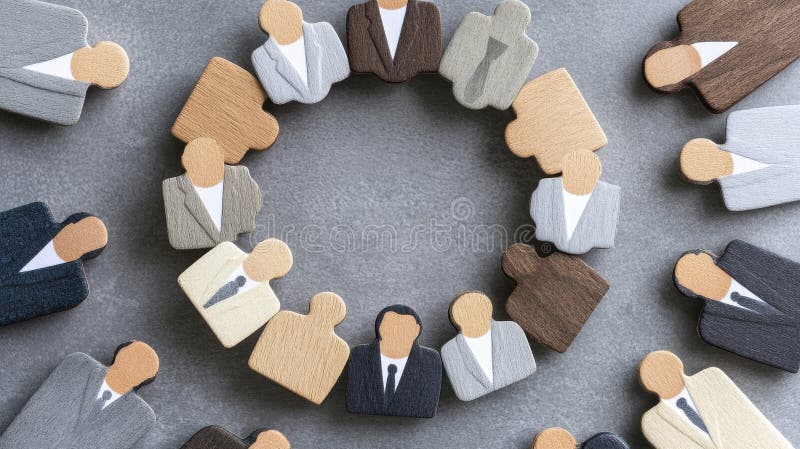 Conceptual Image of Business People Figures Forming a Circle ...