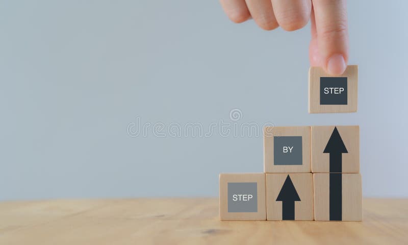 Conceptual Image of Business Vision..Work Step by Step. the Ladder of ...