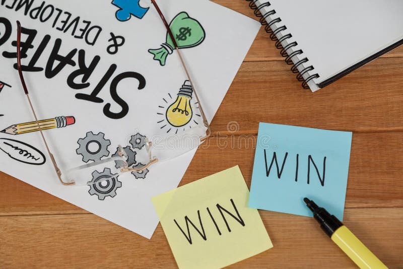 Conceptual Image of Chart and Two Notes Reading Win Stock Photo - Image ...