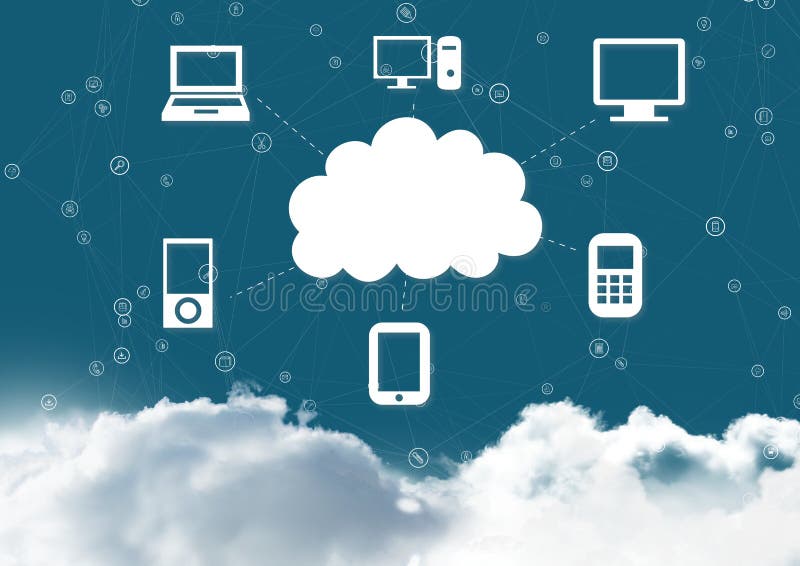 Conceptual Image of Cloud Computing Stock Illustration - Illustration ...