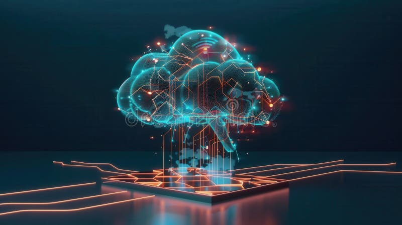 Conceptual Image Of Cloud Computing And Data Storage With Binary Code 7725