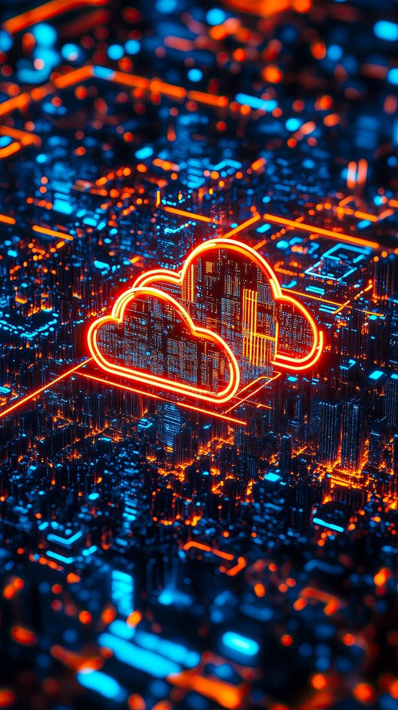 A Conceptual Image of Cloud Computing, Stock Photo - Image of link ...