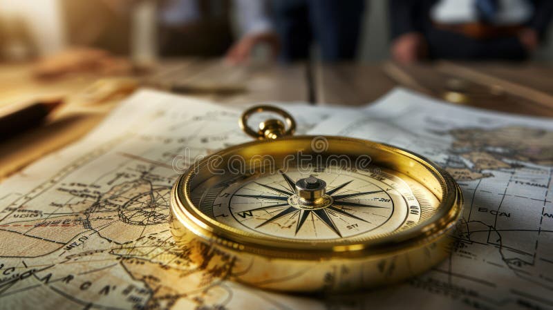 Conceptual Image: a Compass Guiding a Team through Complex Stock ...