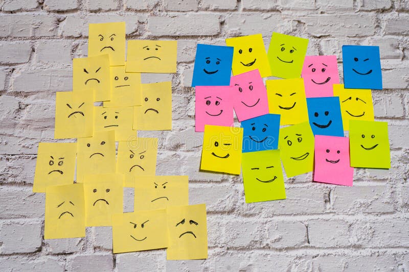 Conceptual Image Composed of Two Groups of Post-its Facing Each Other ...