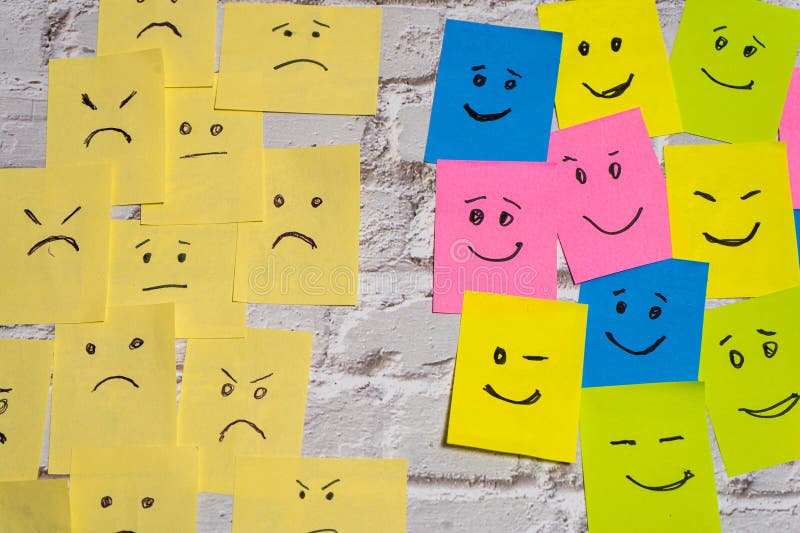 Conceptual Image Composed of Two Groups of Post-its Facing Each Other ...