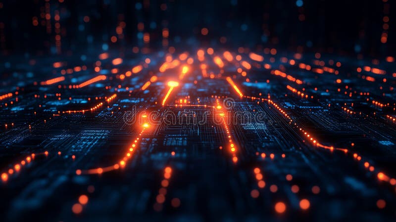 Conceptual Image of Cyber Security Landscape Featuring Glowing Circuits ...