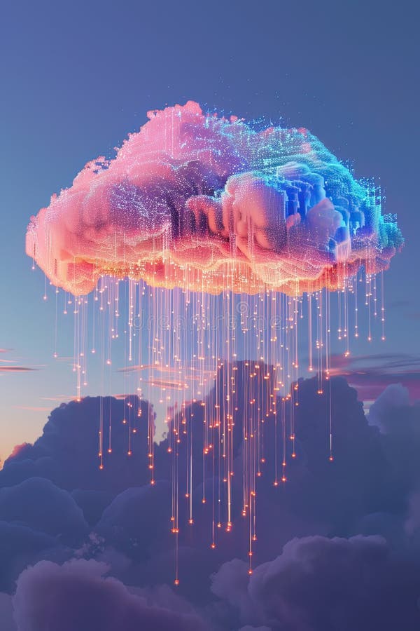 A Conceptual Image of Data Being Transferred through a Cloud ...