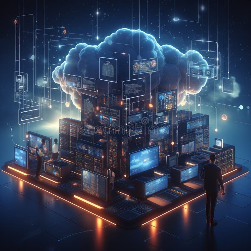 Conceptual Image Data Storage Cabinet Quantum Computing Database Cloud Computing Stock