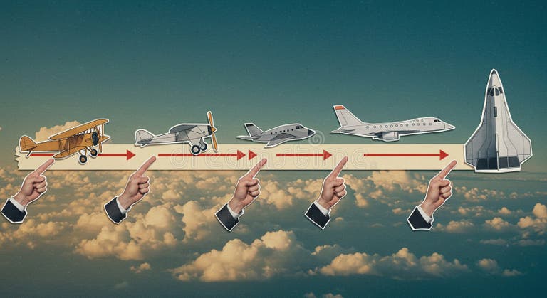Evolution of Flight stock illustration. Illustration of journey - 400748024