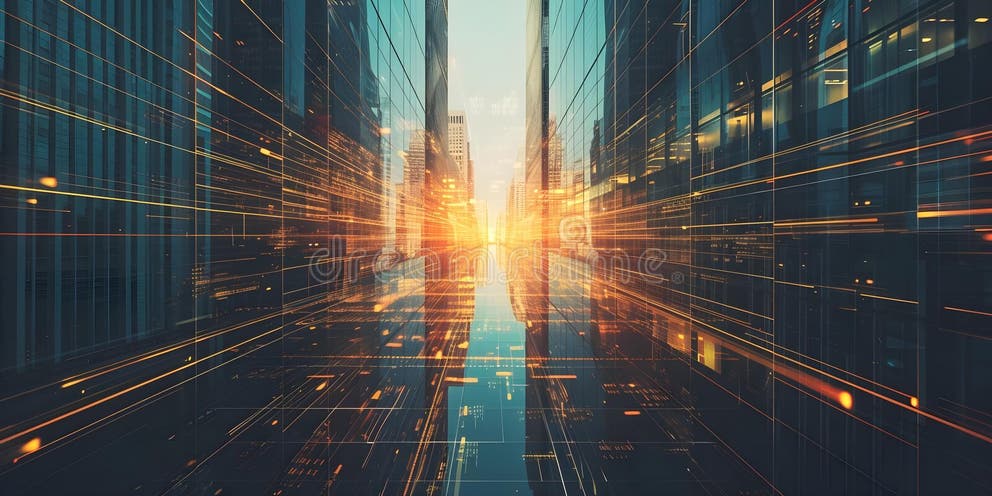 Conceptual Image Depicting the Intersection of Finance Technology and ...