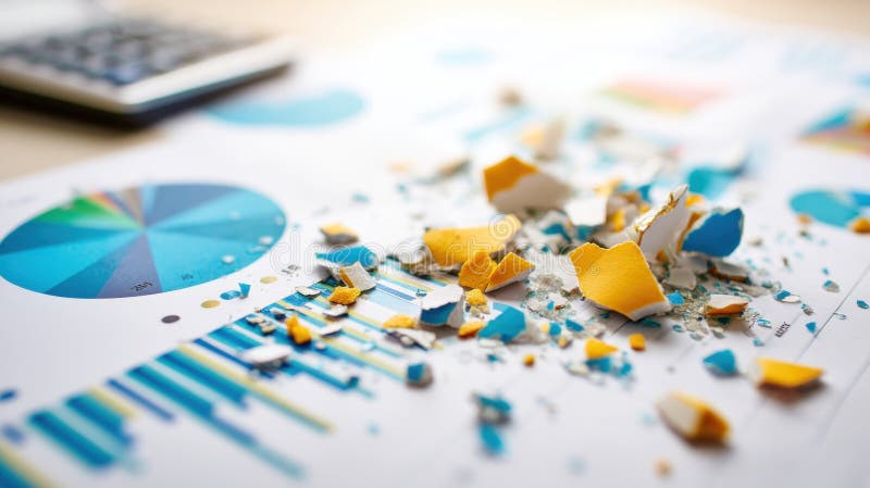 Shattered Business Charts stock illustration. Illustration of data ...