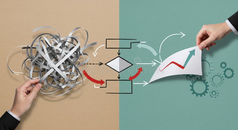 From Chaos To Clarity: Business Process Improvement Stock Illustration ...