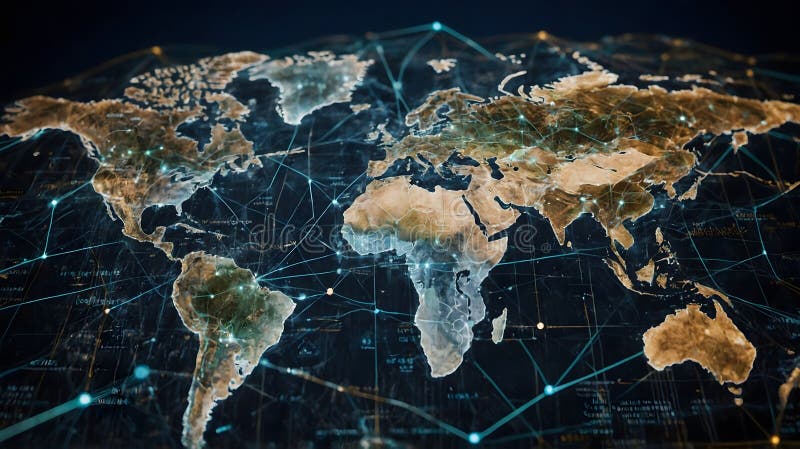 Visualizing Global Digital Trade: World Map with Financial Networks and ...