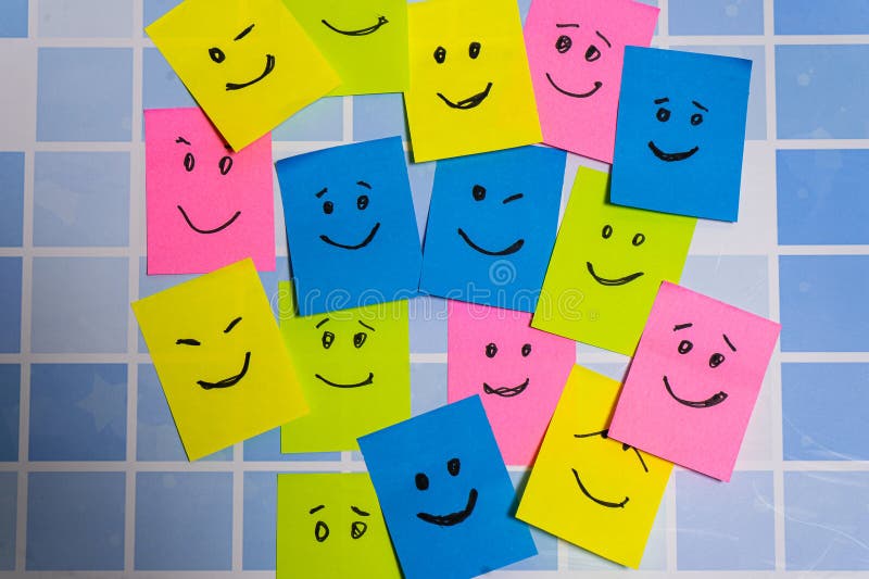 Conceptual Image of Different Post-its of Various Colors with Different ...