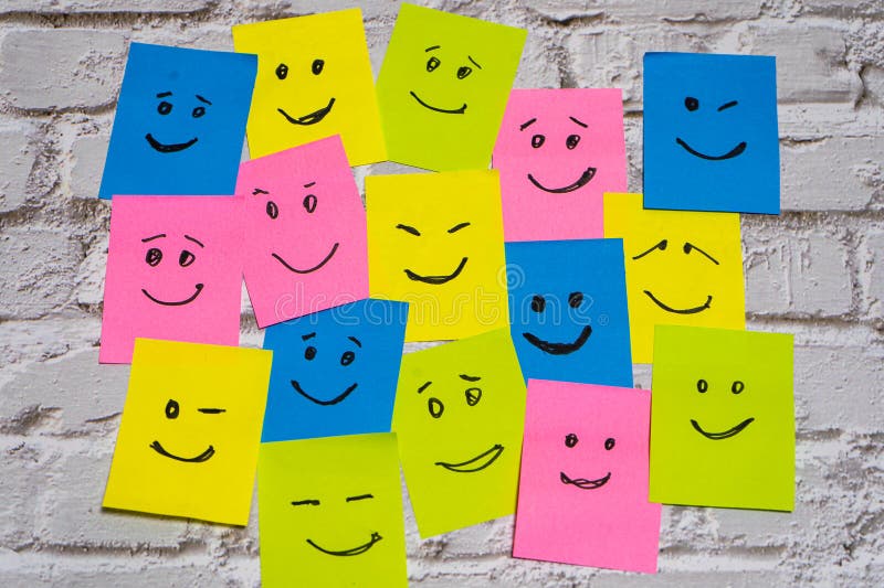 Conceptual Image of Different Post-its of Various Colors with Different ...