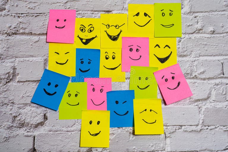 Conceptual Image of Different Post-its of Various Colors with Different ...