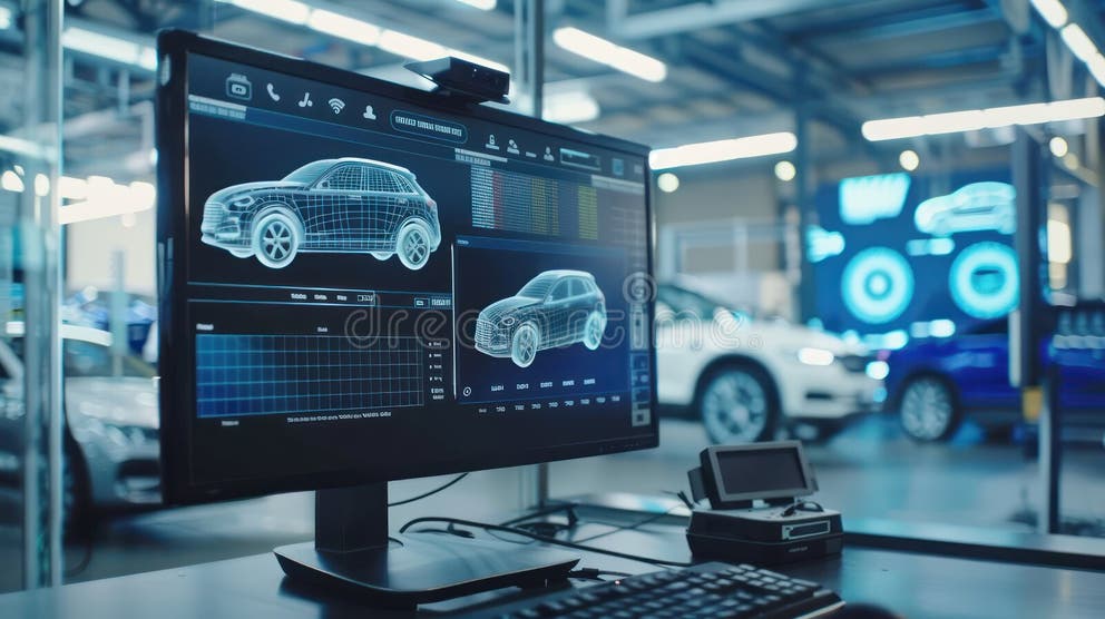 Conceptual Image of a Digital Car Inventory Management System Stock ...