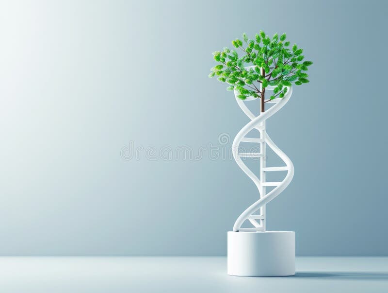 A Conceptual Image of a DNA Structure Growing into a Tree, Symbolizing ...
