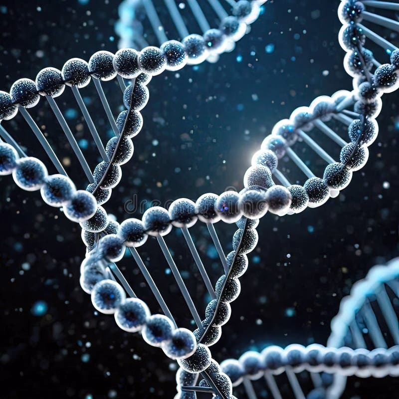 Conceptual Image of DNA Structure with Molecules, Illustrating Genetic ...