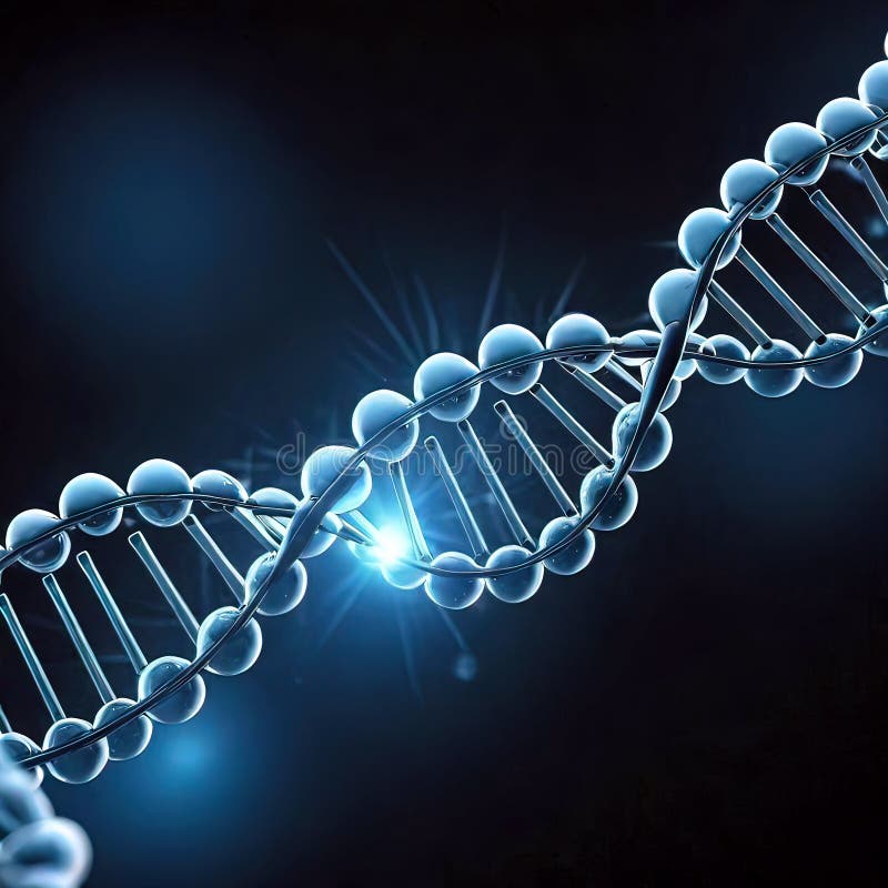 Conceptual Image of DNA Structure with Molecules, Illustrating Genetic ...