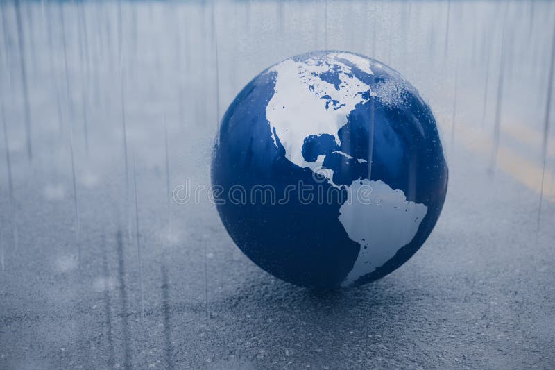 Conceptual Image of the Earth Experiencing Heavy Rainfall Due To Global ...