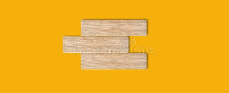 Conceptual Image of Empty Rectangular Wooden Blocks on Yellow ...