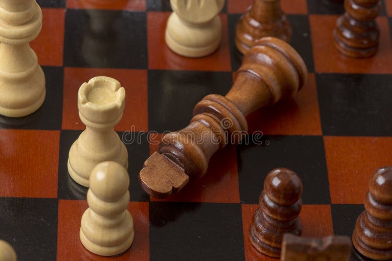 Conceptual Image: Fallen King on the Chessboard Stock Photo - Image of ...