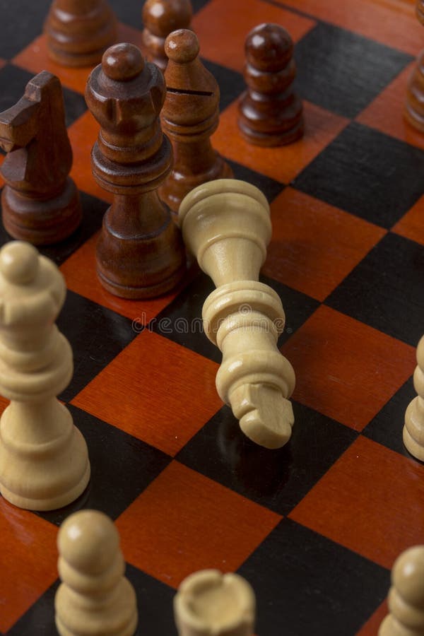 Conceptual Image: Fallen King on the Chessboard Stock Image - Image of ...