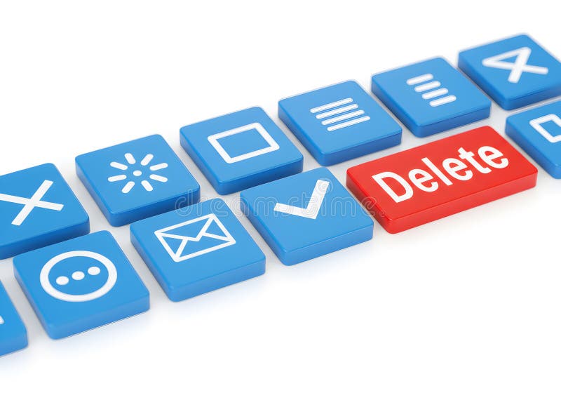 Delete Button and Cursor Clicks. Trash Can. Vector Stock Illustration ...