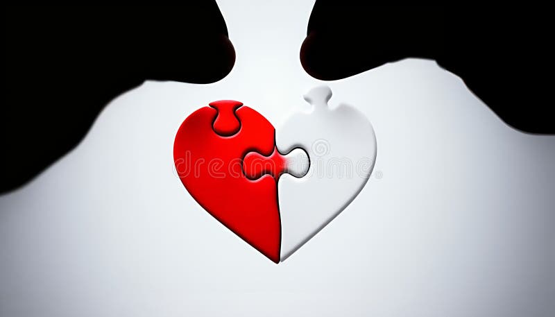 Heart Puzzle Symbol of Love Connection and Unity in Relationship Stock ...