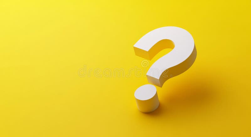 White Question Mark on Vibrant Yellow Background Symbolizing Curiosity ...