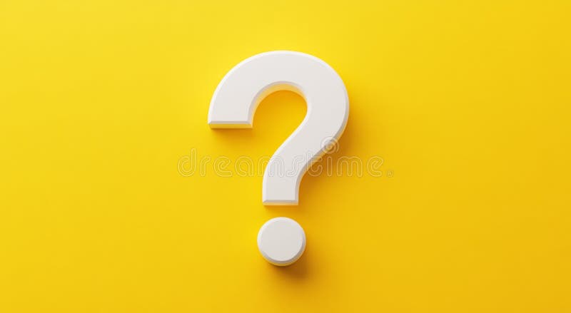 White Question Mark on Vibrant Yellow Background Symbolizing Curiosity ...