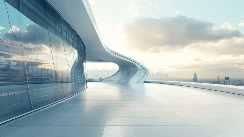 Conceptual Image of a Futuristic Building in a Metropolitan Stock ...