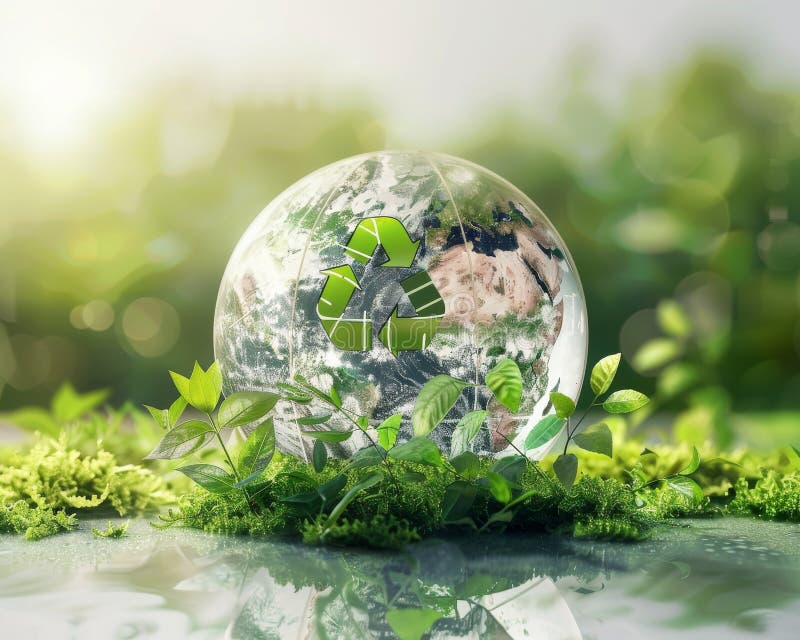 A Conceptual Image of a Globe with Green Energy Symbols Representing ...