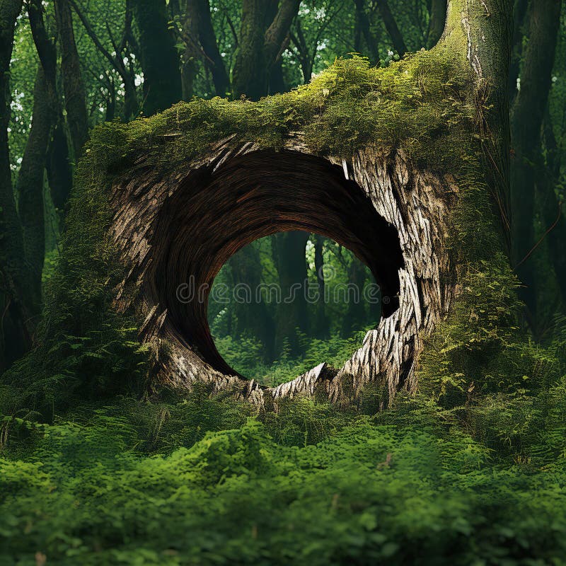 Conceptual Image of Green Forest with a Hole in the Middle Stock ...