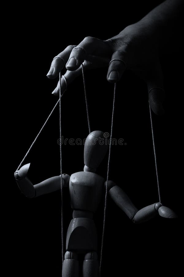 Conceptual Image of a Hand with Strings To Control a Marionette in ...